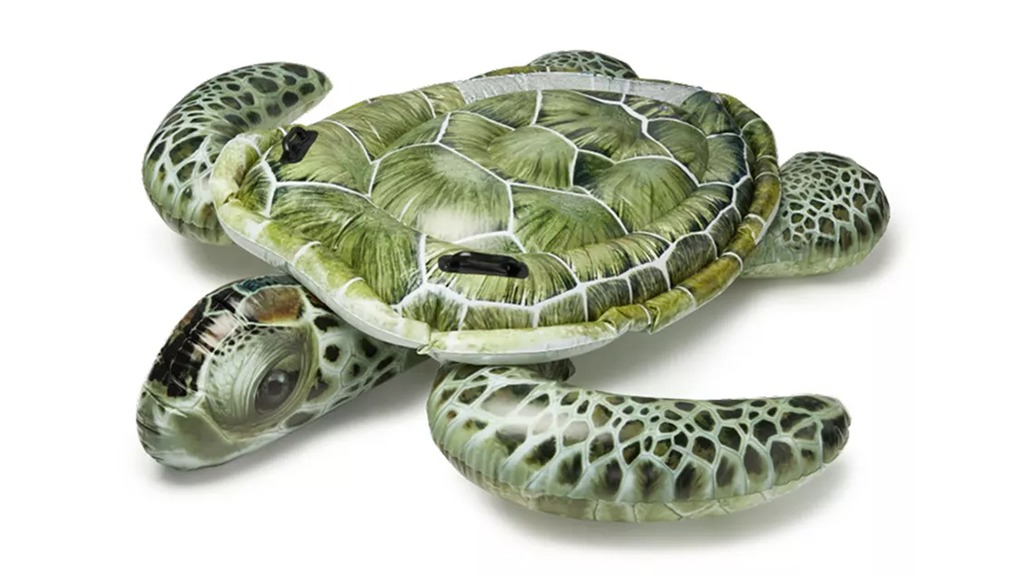 REALISTIC SEA TURTLE INFLATABLE RIDE-ON POOL FLOAT WITH HANDLES | The ...