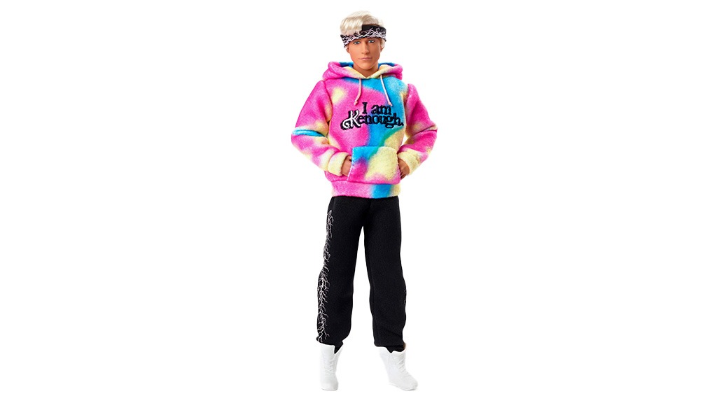 KEN DOLL WEARING "I AM KENOUGH" HOODIE – BARBIE THE MOVIE | The Toy Insider