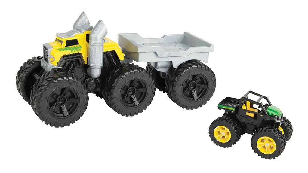 MONSTER TREADS JOHN DEERE REV N ROAR SEMI 3-PIECE SET - The Toy Insider
