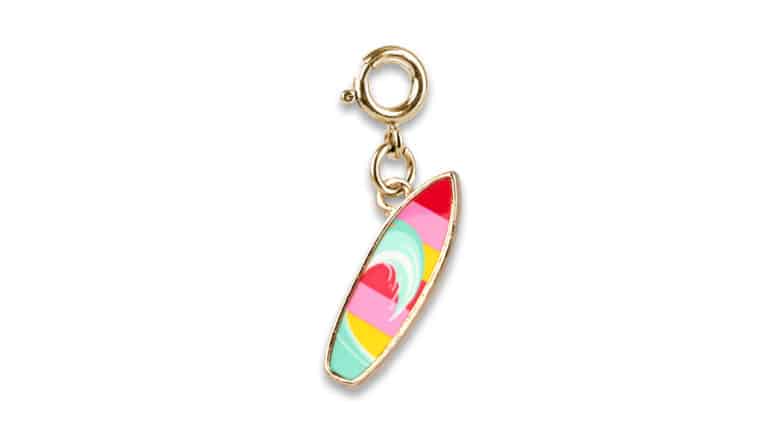 CHARM IT GOLD REBEL GIRLS SURFBOARD CHARM | The Toy Insider