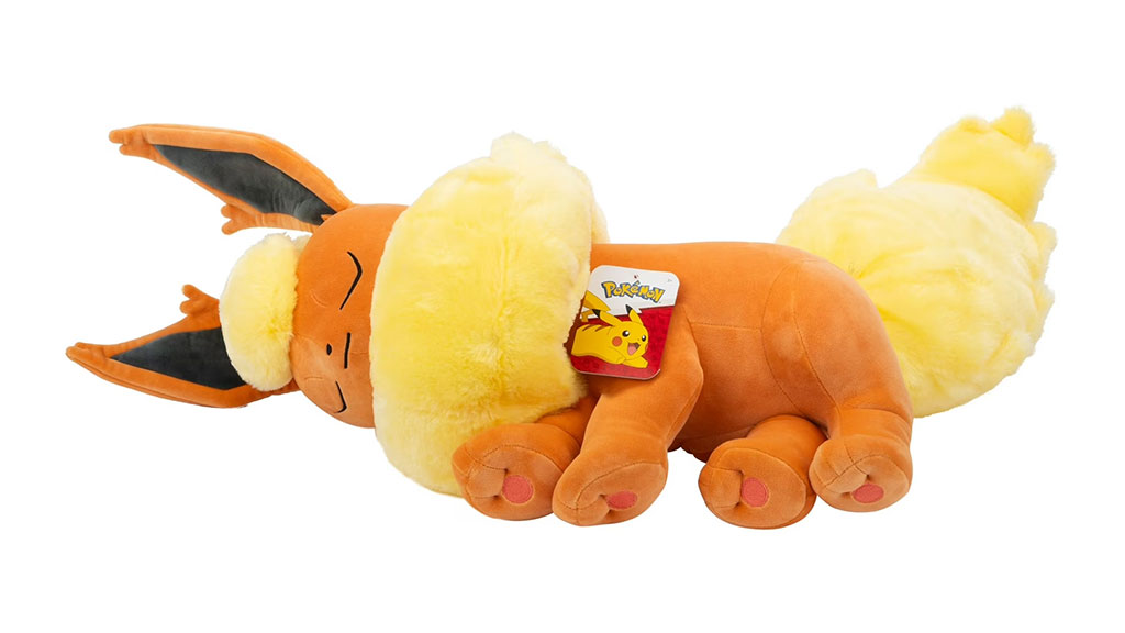 POKÉMON FLAREON, VAPOREON, AND JOLTEON SLEEPING PLUSH | The Toy Insider